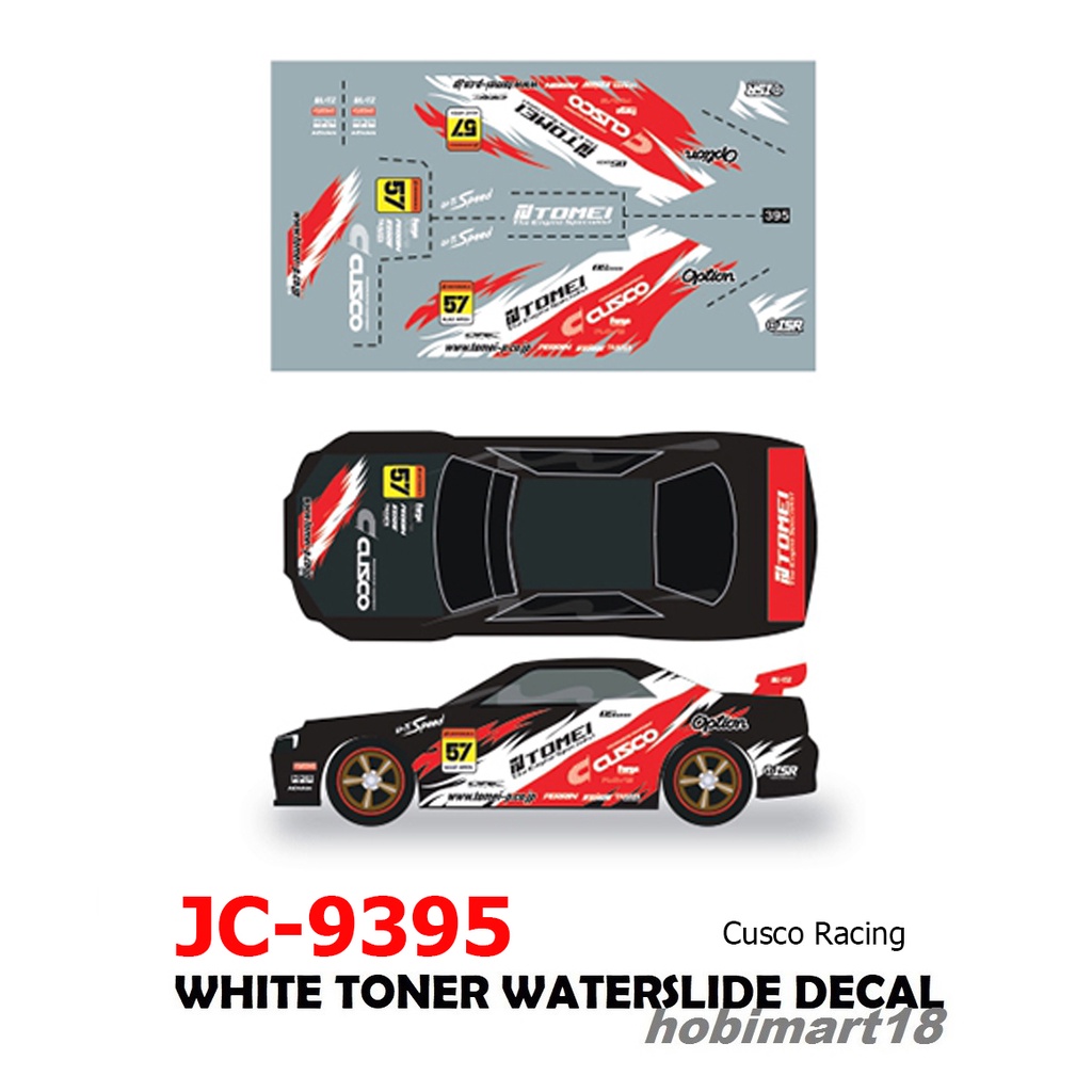 JC395 - Cusco Racing DECALS Hotwheels 1:64 diecast custom white toner ...