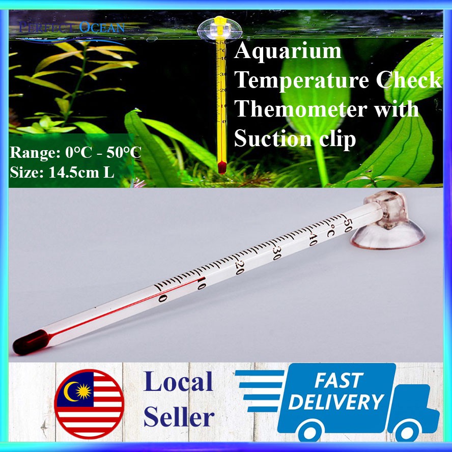 Small Aquarium Thermometer Aquadene Thermometer With Suction Cup Suhu ...