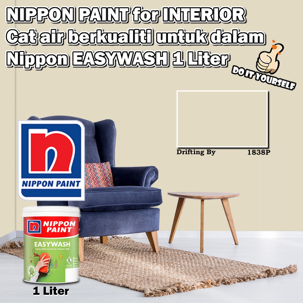 Nippon Paint EasyWash Interior collection 1 Liter Drifting By 1838P ...