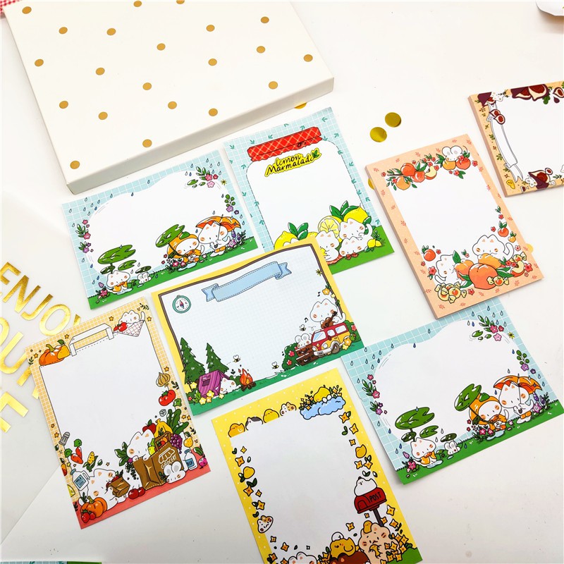 New!! 50 Sheets Of Korean Style Note Paper Without Glue Cute Pattern ...
