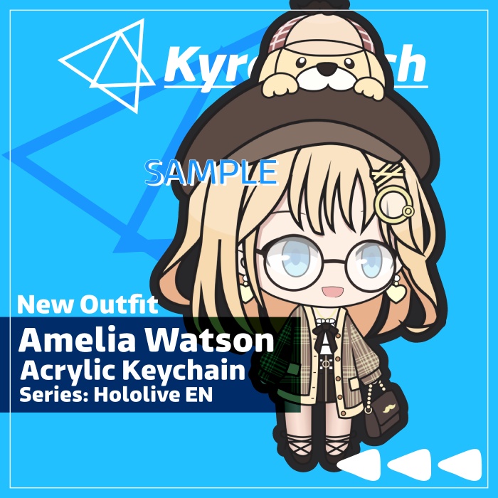Hololive EN Amelia Watson Acrylic Keychain 6cm Black Side Merchandise ...