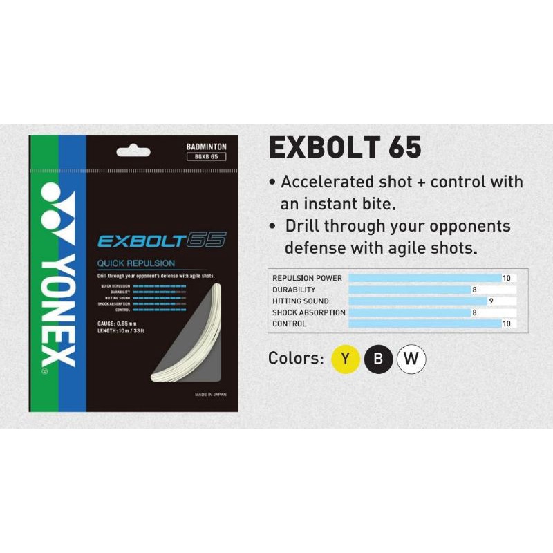 Yonex Exbolt65 / Exbolt 65 / XB65 badminton string (100% original ...