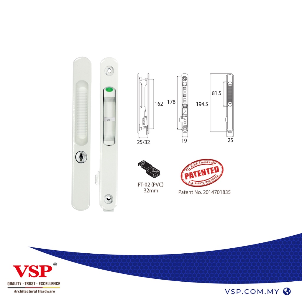 VSP-600VS-A-8(Key) Sliding Door Lock with Key | Shopee Malaysia
