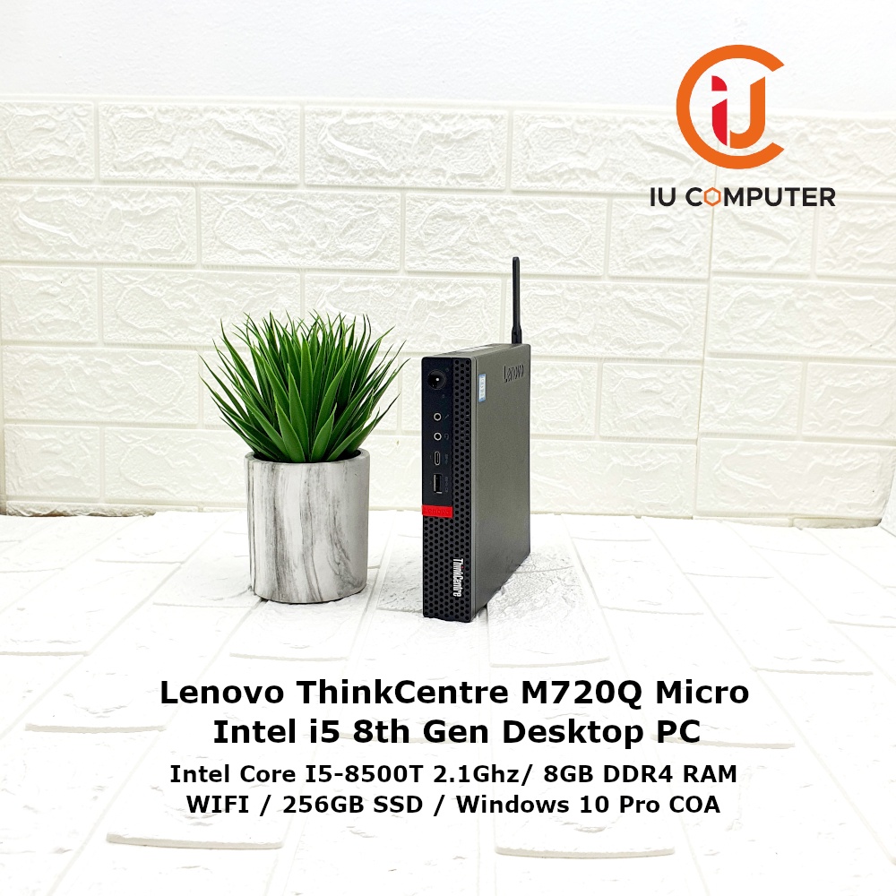 LENOVO THINKCENTRE M720Q MICRO INTEL CORE I5-8500T 8GB RAM 256GB M.2 ...