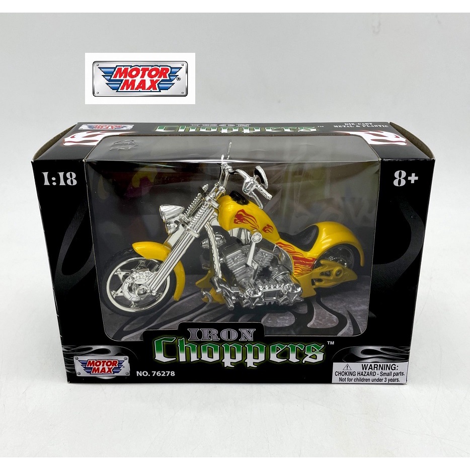MOTOR MAX 1:18 METAL DIE CAST CUSTOM BIKE IRON CHOPPERS MOTORCYCLE ...
