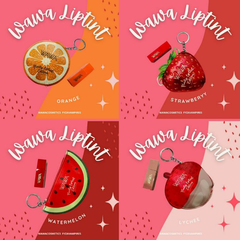 🍓 WAWA FRUITY LIPTINT🍊🍉🍊Orange🍉watermelon 🍓strawberry lychee | Shopee ...