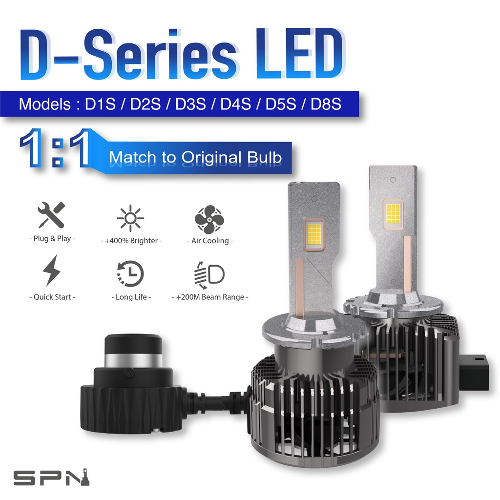 2PCS D-Series Car LED 1:1 Match Headlight Headlamp D1S D2S D3S D4S D5S ...