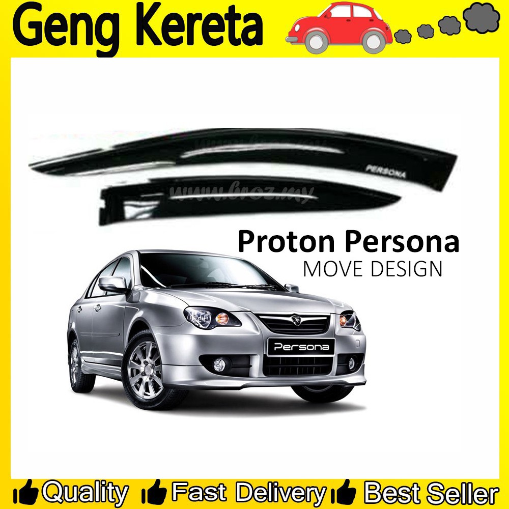 Air Press Window Door Visor Tingkap Kening Kereta For Proton Persona - MOVE Design (4Pcs x 10cm ...