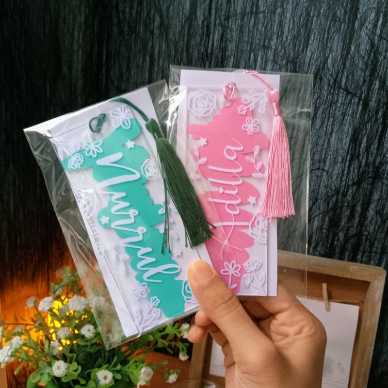 PENANDA BUKU | PENANDA ALQURAN custom nama | bookmark with tassel ...