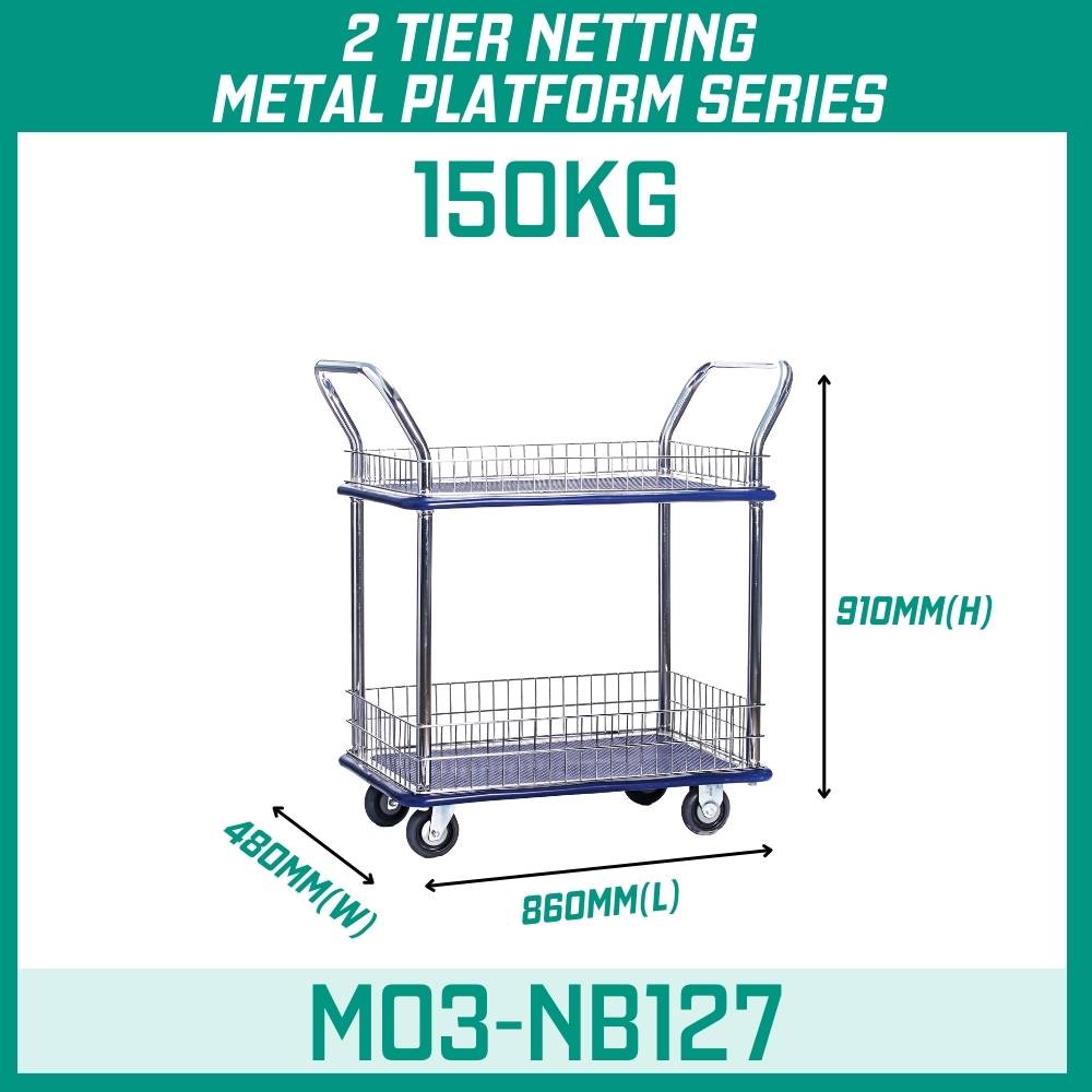 🇲🇾 MYSTAR Metal Trolley Full Range Fix/2 Tier/3 Tier/Netting 150KG ...