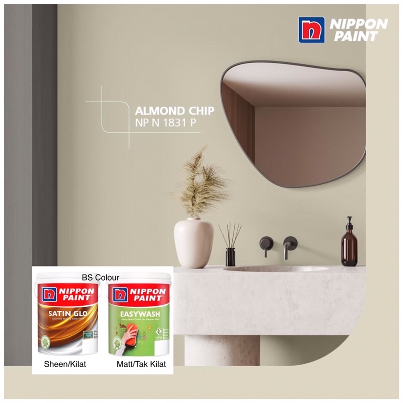 5L Nippon Paint Interior Satin Glo Sheen & Easy Wash Matt N 1831P ...