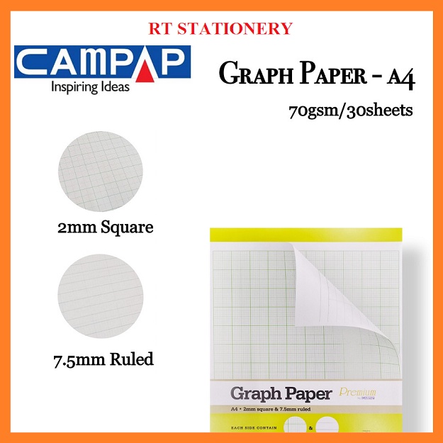 Campap Graph Paper Graph Pad 70gsm 30 Sheets CA4796 | Shopee Malaysia