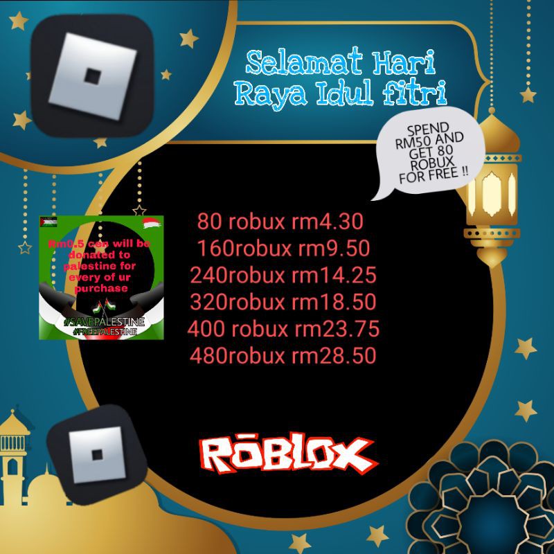 Roblox robux (cheap price) FAST DILIVERY (5min-1 hour) | Shopee Malaysia