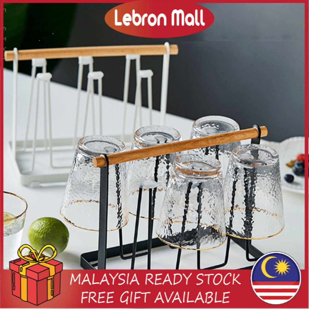 LEBRON Kitchen Wrought Iron Cup Holder Household Drain Cup Shelf For ...