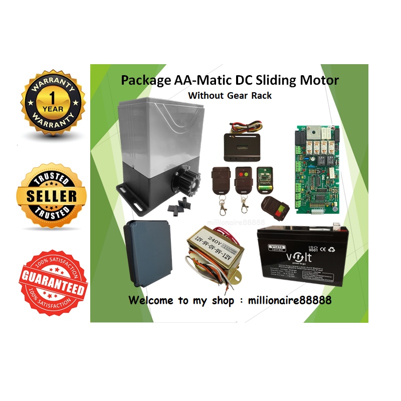Package Complete Set AA-Matic DC Sliding Motor with PVC Box, Controller ...