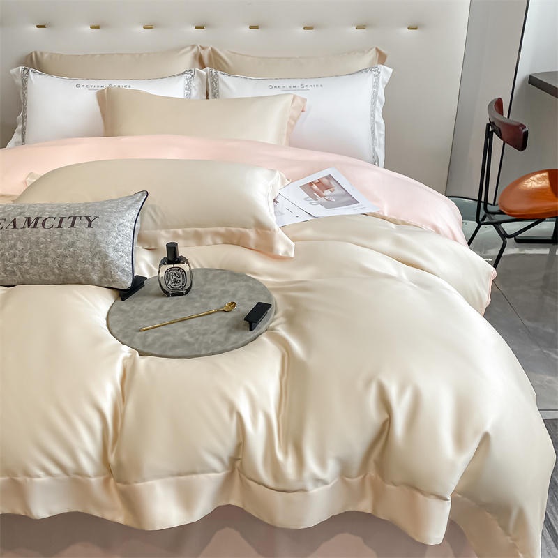 1 PC 100% Lyocell Silk Quilt Cover Ice Cooling Solid Color Duvet Cover ...