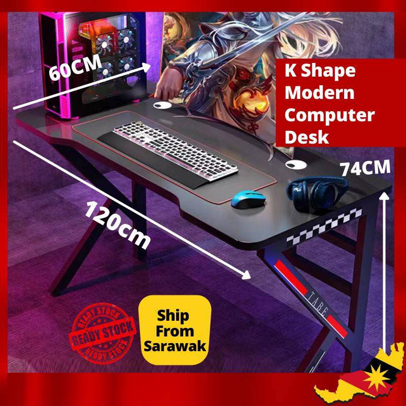 [Sarawak] Modern K Shaped Gaming Table 120CM / PC Table / E-Sport Desk ...