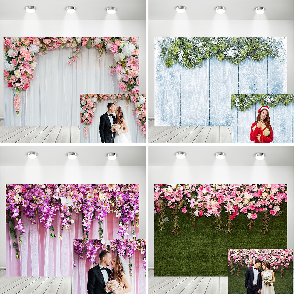 *Best Hot*150/225cm Romantic Photography Backdrop Shoot Flower Wedding ...