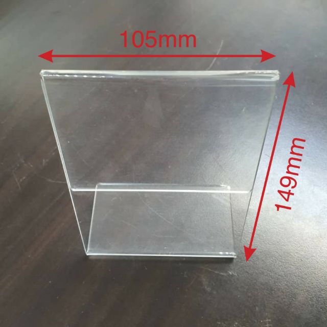 A6 acrylic price tag and product display stand, table top transparent ...