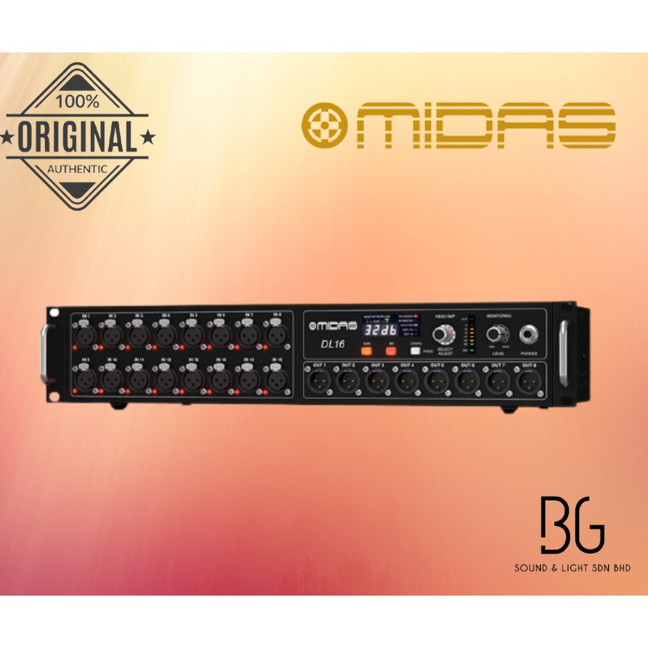 MIDAS DL16 16 Input, 8 Output Stage Box with 16 Midas Microphone Preamplifiers, ULTRANET and ...