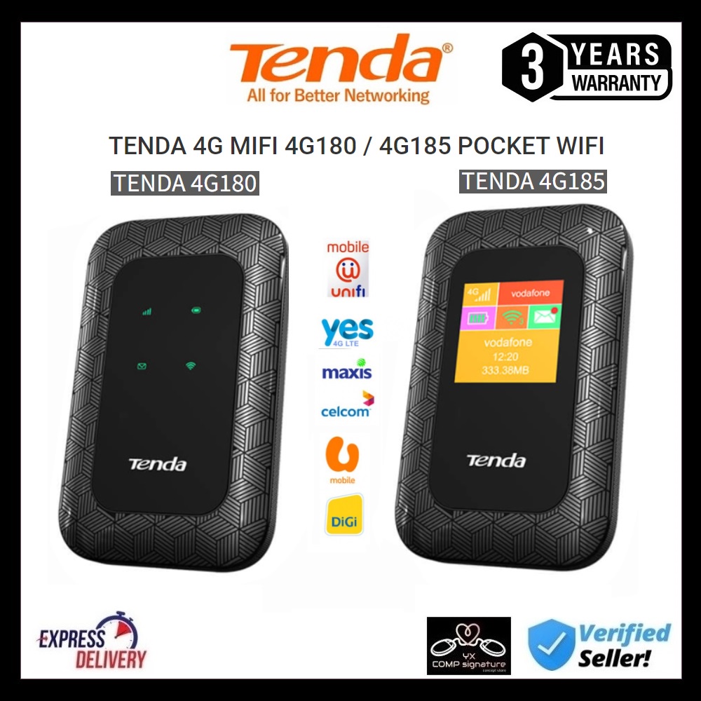 TENDA 4G MIFI 4G180 / 4G185 POCKET WIFI MIFI SIM CARD WIFI | Shopee ...