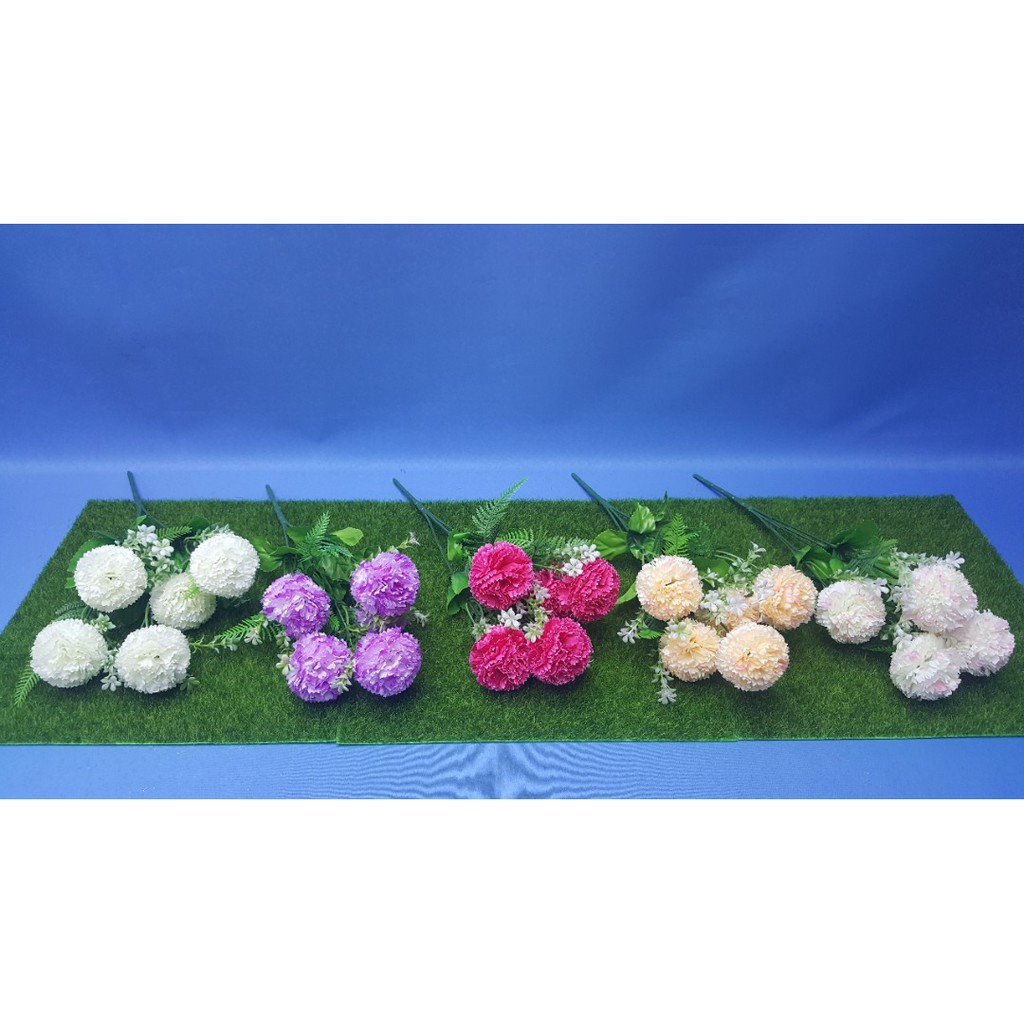 Artificial Mum Ball Flower Bush (5 Head Flowers/ Bunch) | Shopee Malaysia
