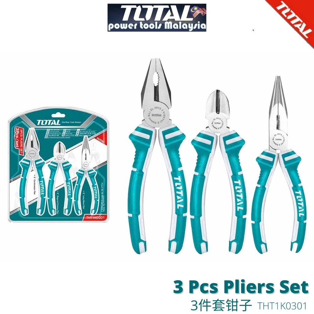 TOTAL 3Pcs PLIERS SET 钳套 - THT1K0301 | Shopee Malaysia