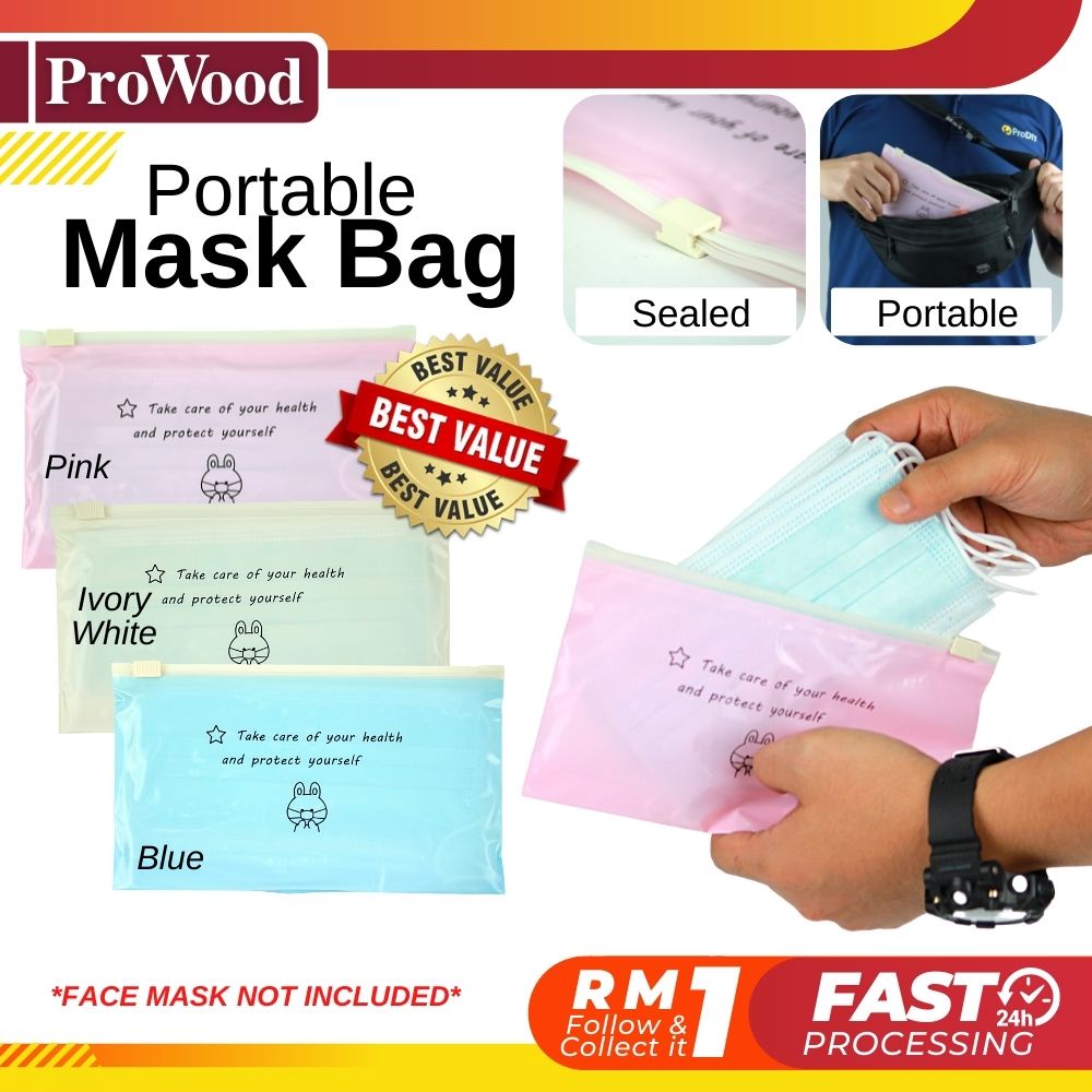 1pcs Face Mask Zipper Plastic Bag Cute Portable Foldable Recycling ...