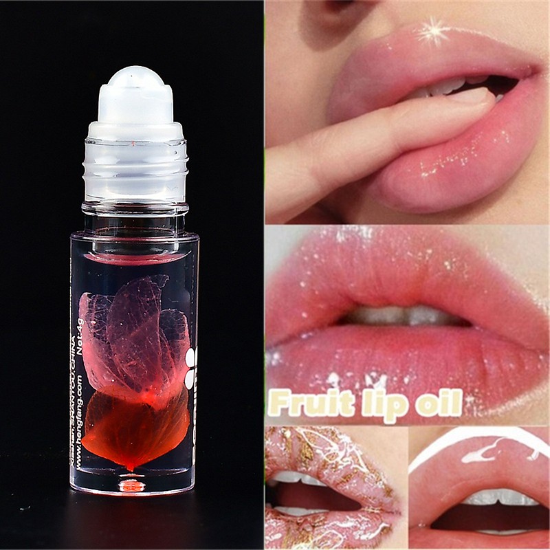 Flower Nutritious Lip Balm Moisturizing Lip Oil Lip Care Long Lasting Fruit Lip balm Beauty ...