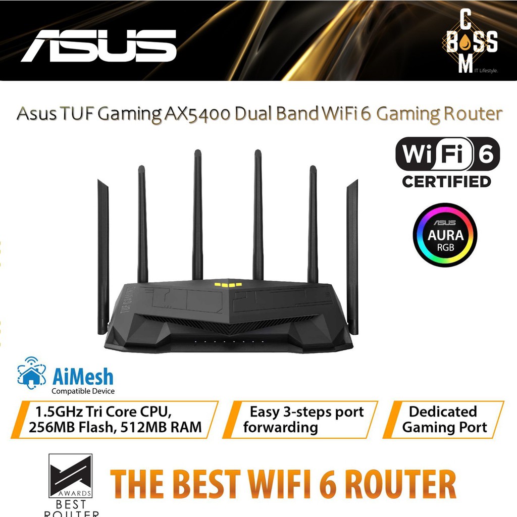 Asus TUF Gaming TUF-AX5400 Dual Band WiFi 6 Gaming Router with ...