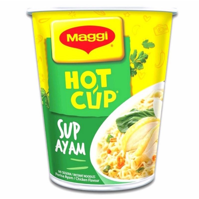 Maggi Hot Cup Kari / Sup Ayam / Tom Yam / Asam Laksa 59g | Shopee Malaysia