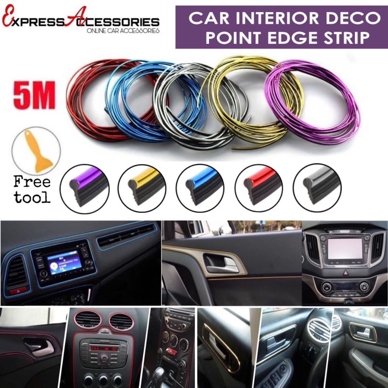 5M Car Stickers Decals Interior Decorative 3D Thread Styling Moulding ...