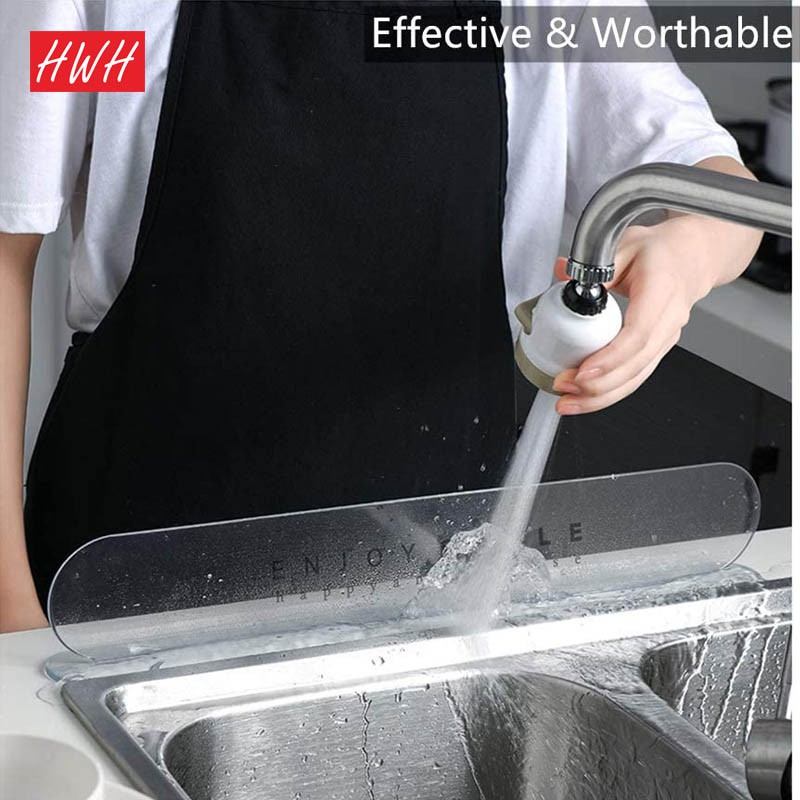 HWHOME Transparent Sink Water Splash Guard Board Kitchen Countertop Oil ...