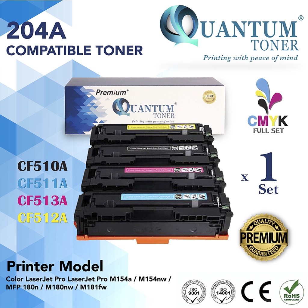FULLSET 204A CF510A CF511A CF512A CF513A Compatible Toner HP Color ...
