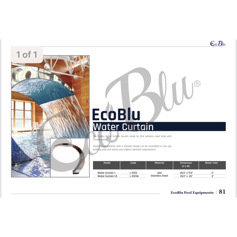 EcoBlu Water Curtain 1.5 Feet for Swimming Pool (304 Stainless Steel) Ready Stocks | Shopee Malaysia