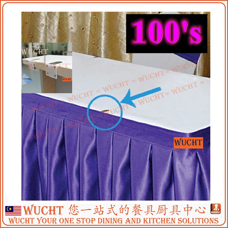 【WUCHT】100 x Stainless Steel Table Cloth Skirting Clip with Velcro ...