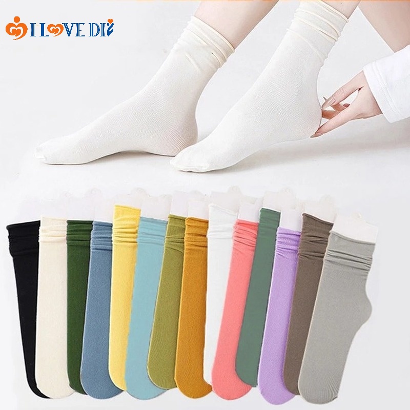 Japanese Style Simple Ultra-thin Velvet Female Pile Socks/ Solid Color ...