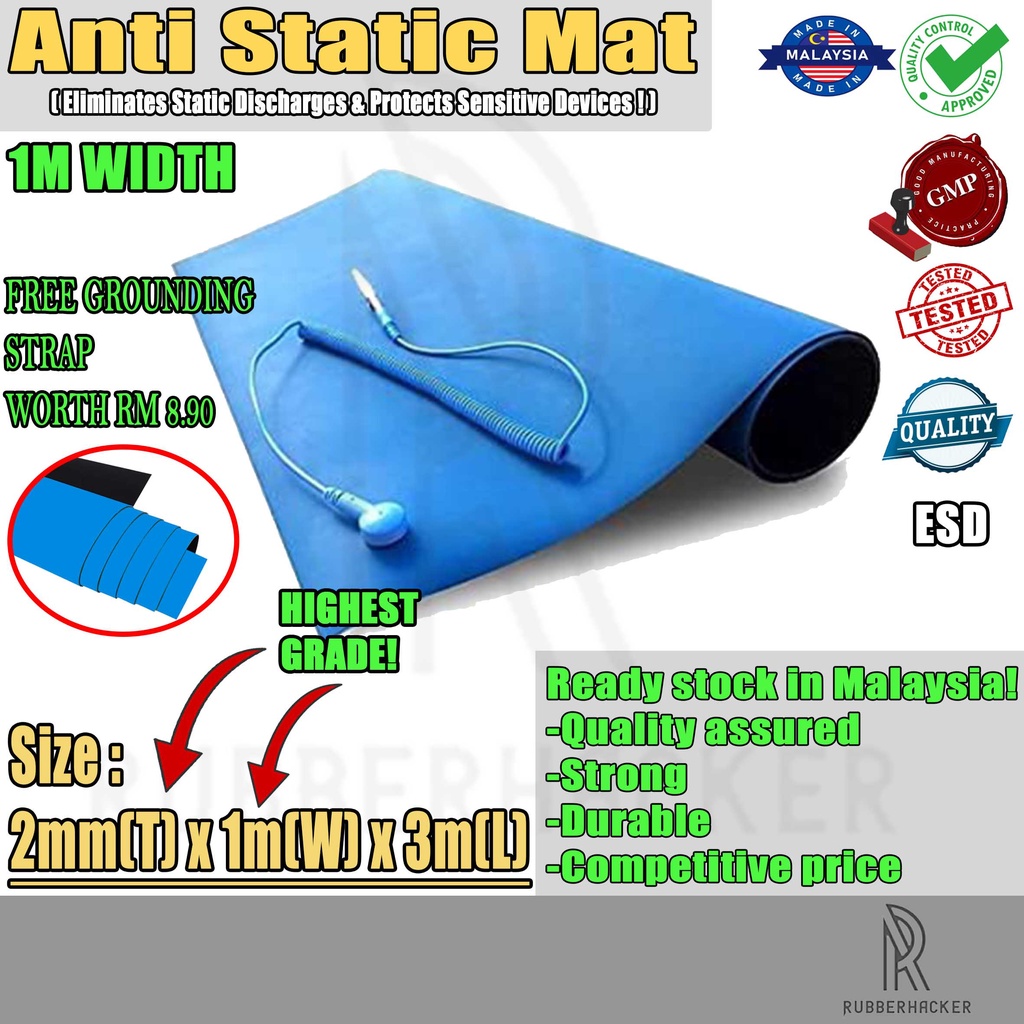 BLUE ESD MAT, Anti-Static Rubber Mat, rubber sheet, rubber mat (2mm x ...