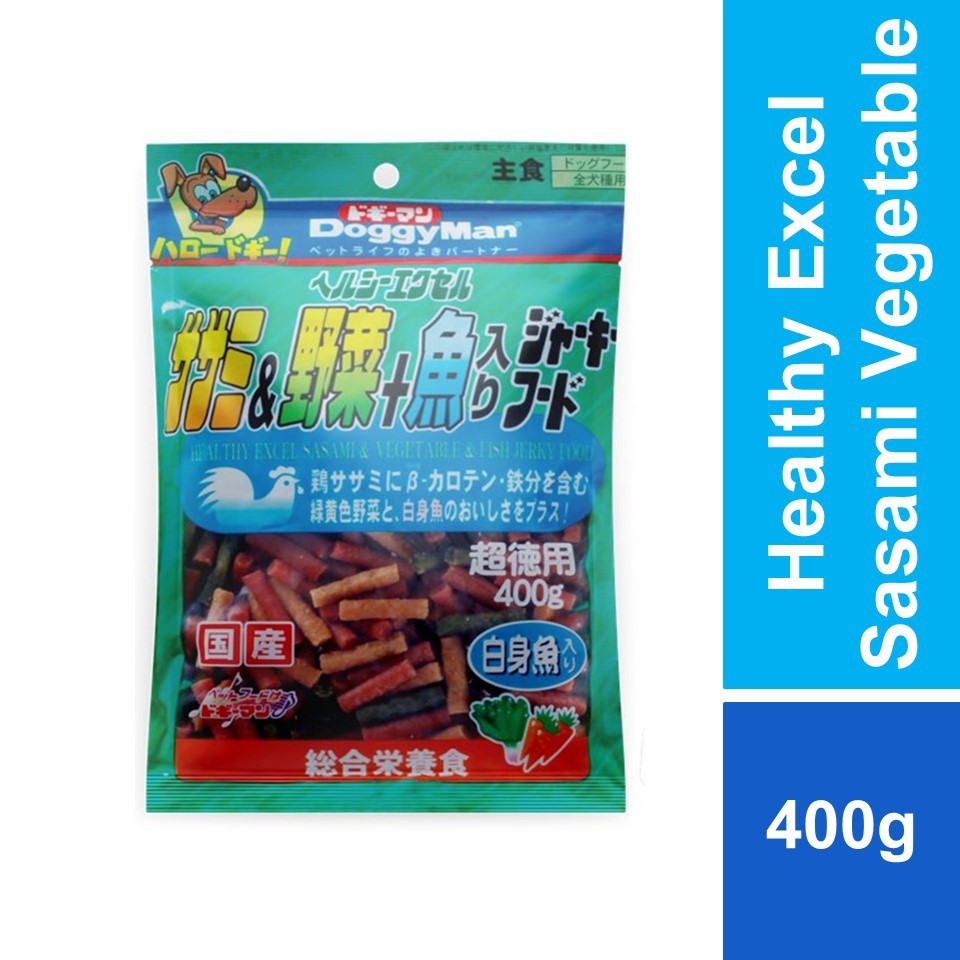 DoggyMan Healthy Excel Sasami Vegetable Fish Jerky Food 400g [Expiring ...