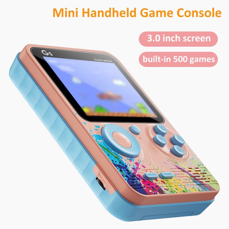 G5 HD Screen Macaron Handheld Game Console Contra Mini Arcade 500 Game ...