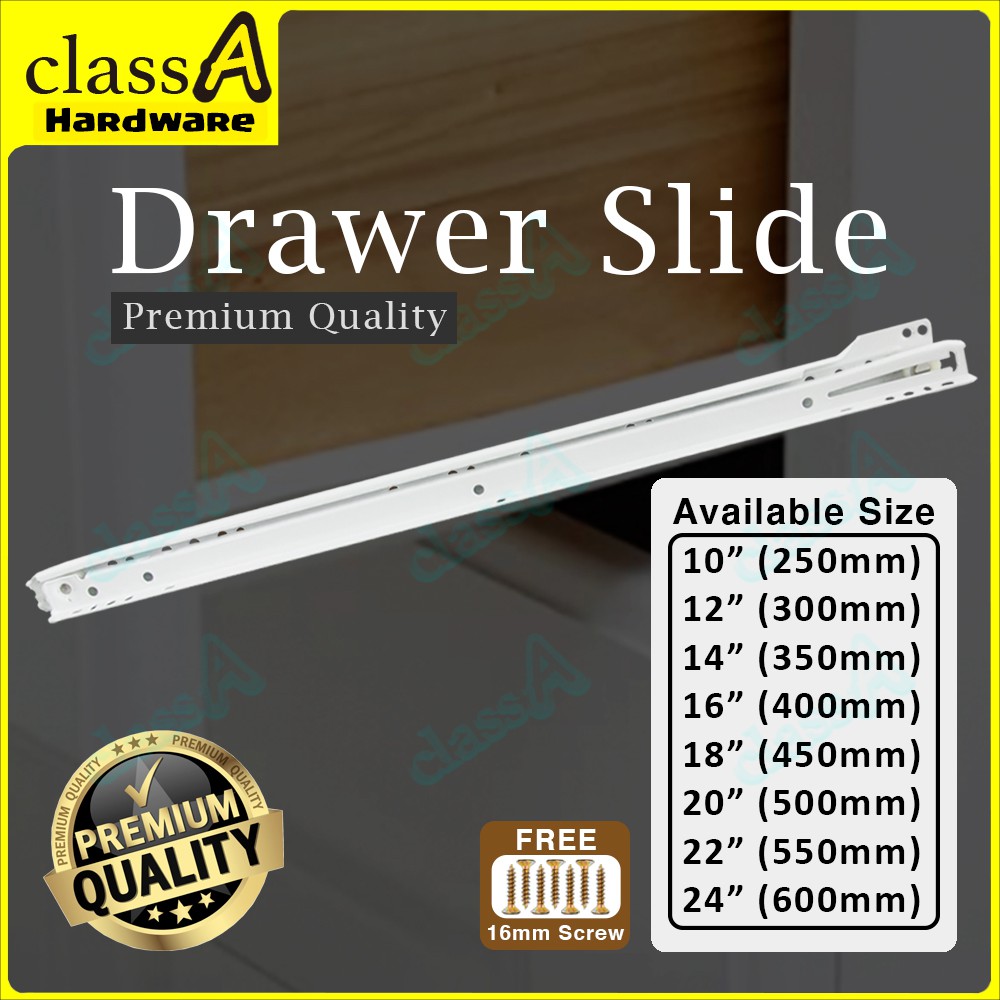 ClassAHW Cabinet White Drawer Slide Roller Runner Wheel Rail Open ...