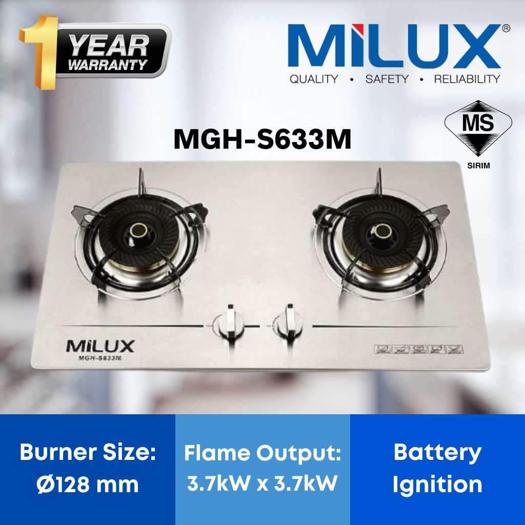 MILUX Stainless Steel Premium Built-in Gas Hob MGH-S633M | Shopee Malaysia