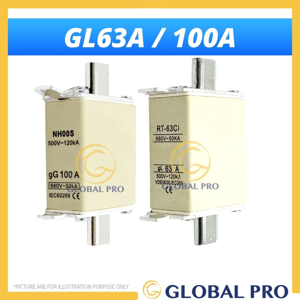 (TNB) GL63A / 100A Cut Out Blade Fuse Ceramic Cut Fuse Switch Unit Cut ...