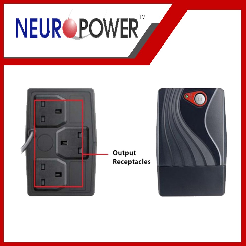 Official Neuropower Compact 800-3UK Line Interactive UPS 800VA With / City 800 LCD DISPLAY UPS ...