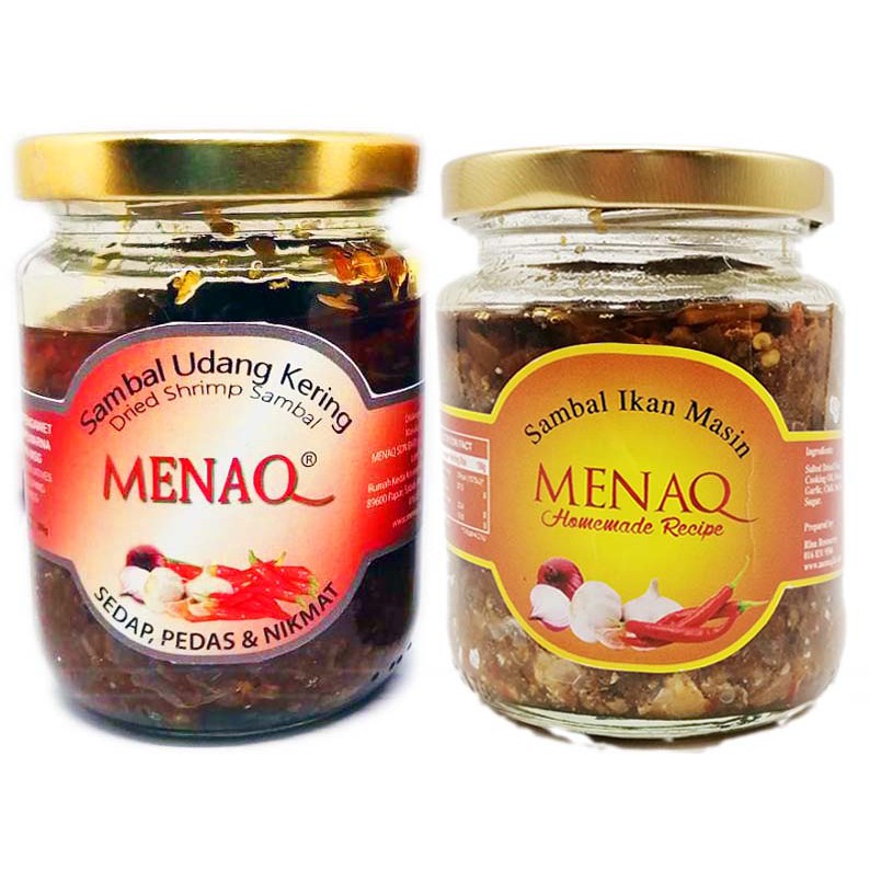 Menaq Sambal Combo Set Sambal Ikan Masin And Sambal Udang Kering