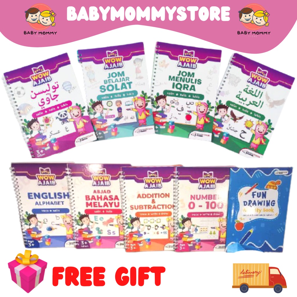 Kids Toddler Preschool Magic Book Automatic Erasable Write and Learn ...