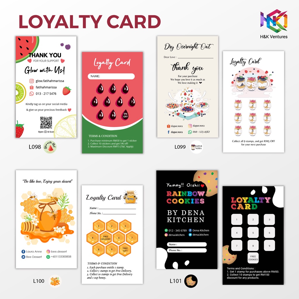 Loyalty Card & Loyalty Sticker | FREE Custom Design | Shopee Malaysia
