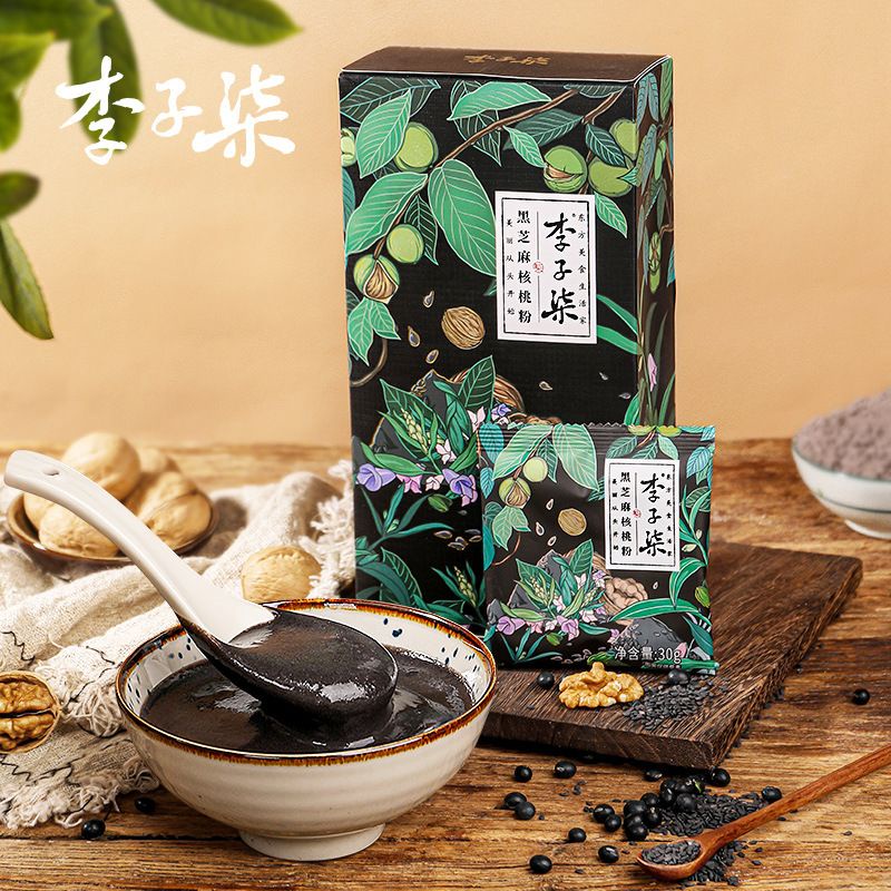 💯㊣品💯 LiZiQi BLACK SESAME WALNUT POWDER#李子柒黑芝麻核桃粉#360g#30g*12packs | Shopee Malaysia