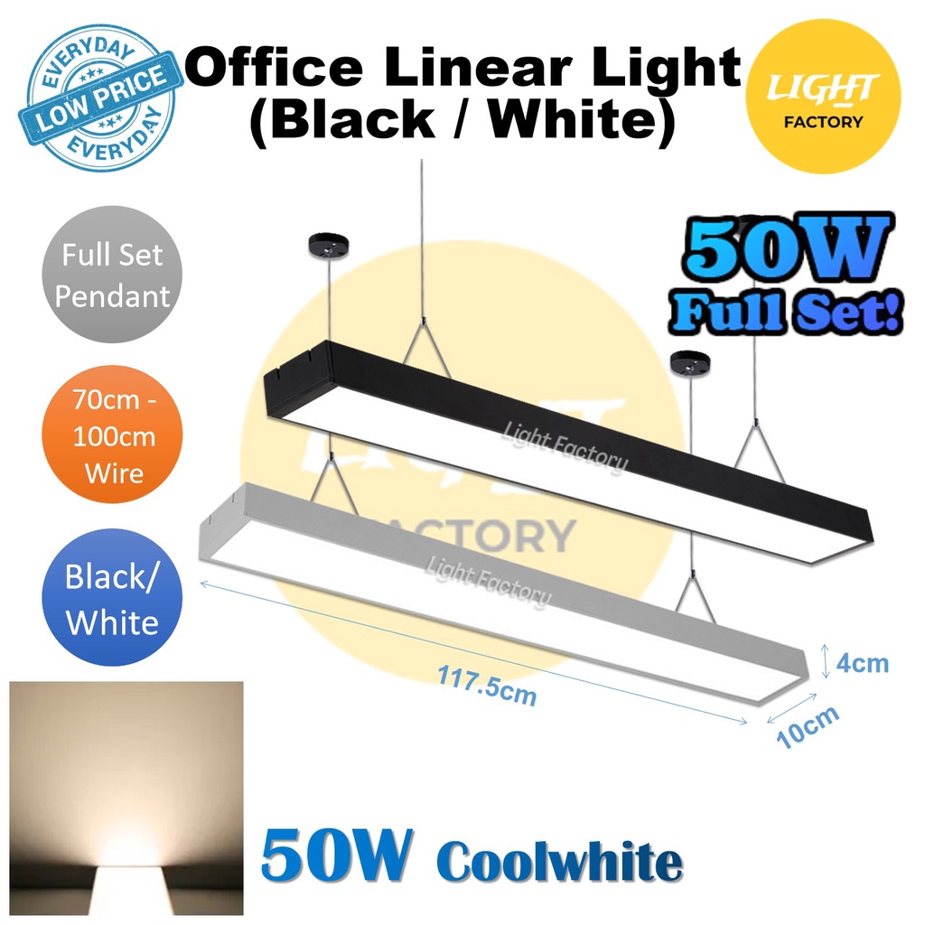 🔥NEW🔥 Full Set LED SMD Office Linear Light LED Office Pendant Lamp ...