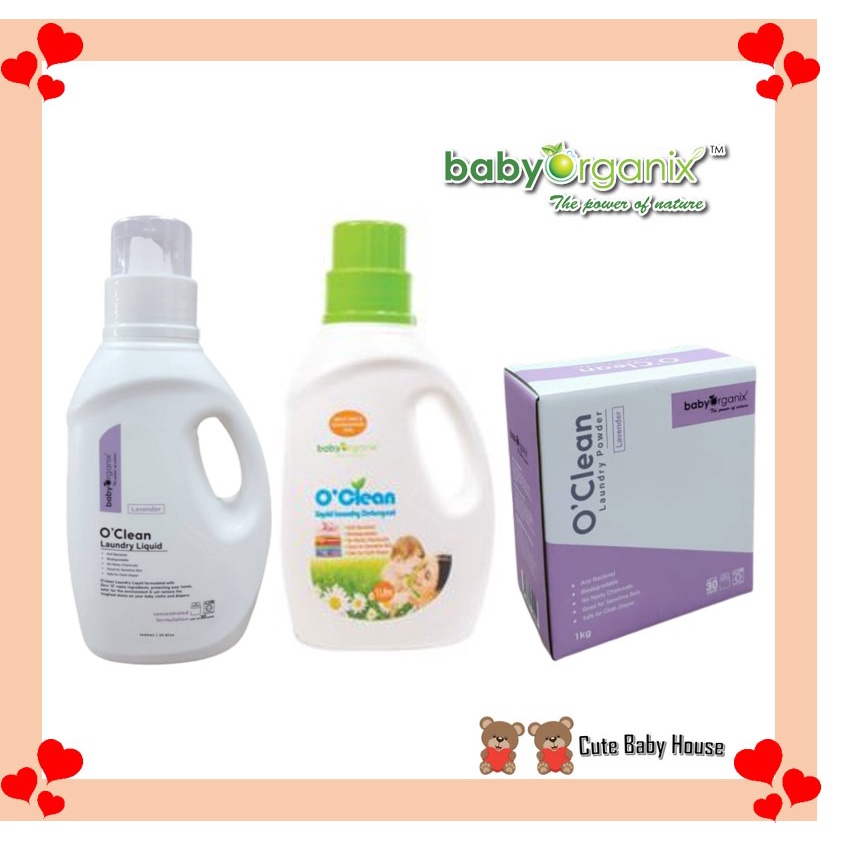 Baby Organix O’Clean Laundry Powder /O’Clean Liquid Laundry Detergent ...